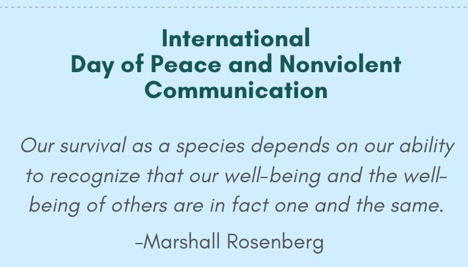 SAVE THE DATE!!!! Nonviolent Communication & International Day of Peace ...